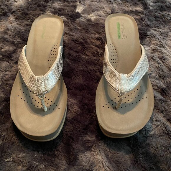 BareTraps | Shoes | Baretraps Silver Platform Sandals Wmemory Foam 25 ...